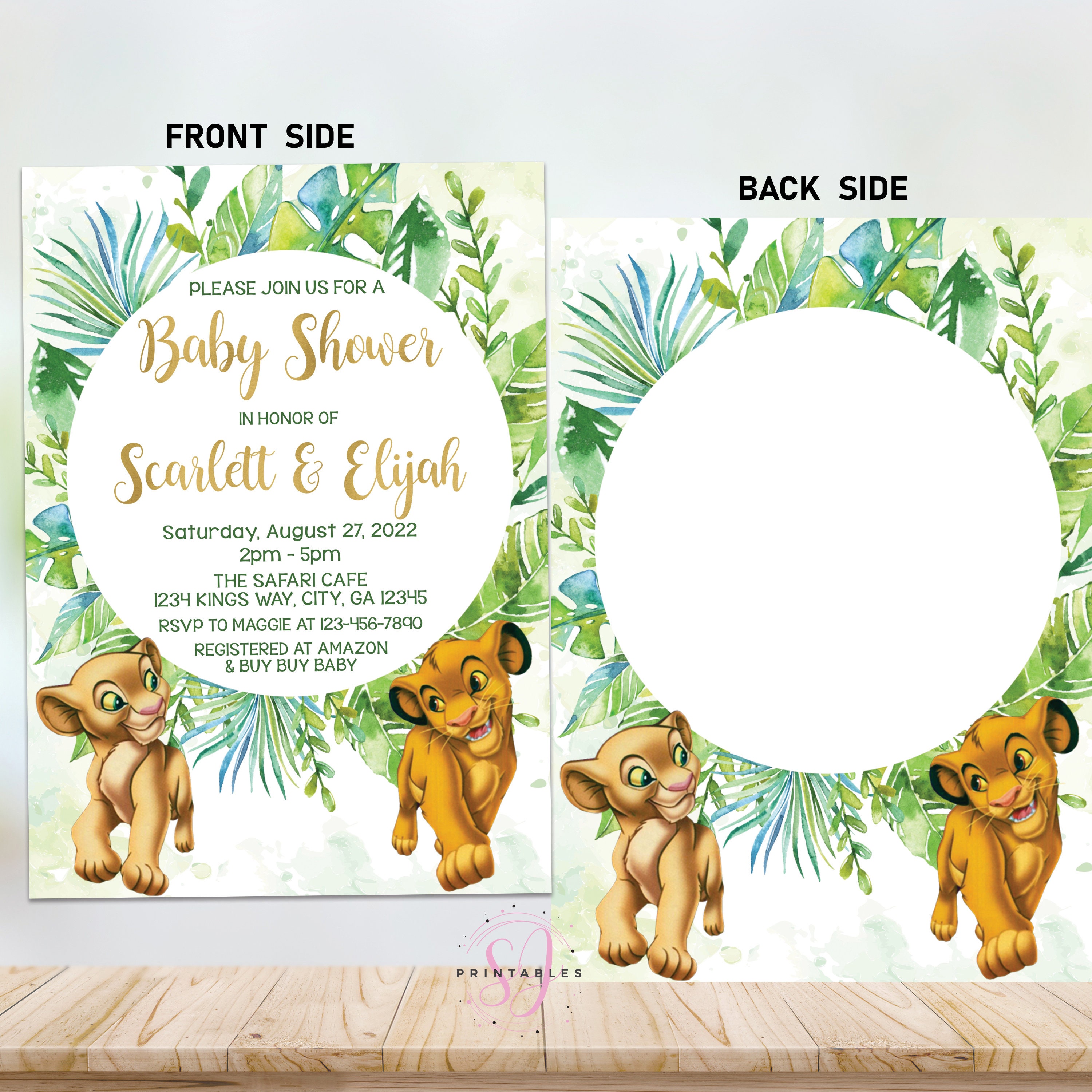BABY Shower Simba Nala Invitation Lion King Baby Shower - Etsy