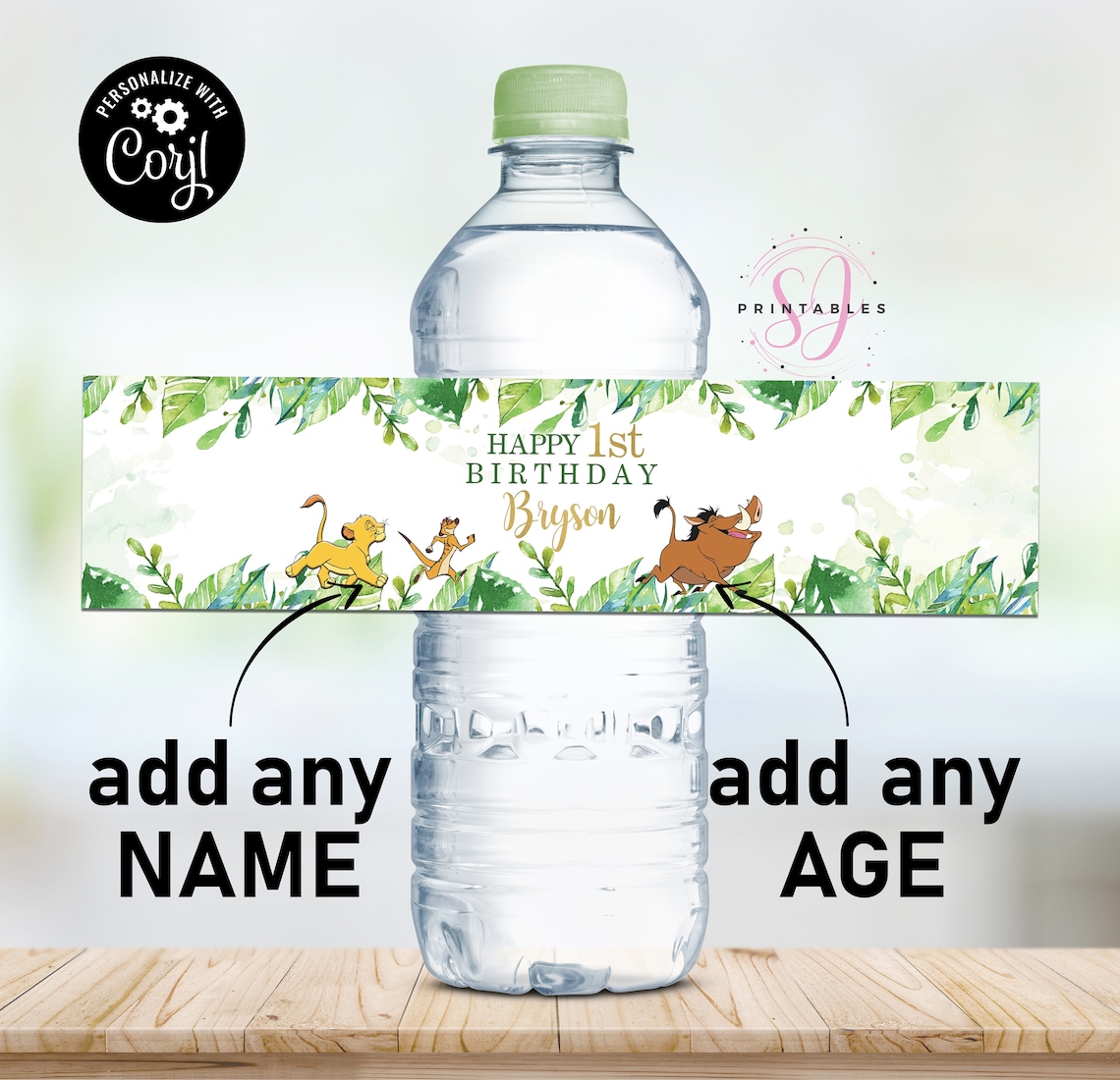 Lion King Water Bottle Label, King, Birthday, Birthday Water Label ...