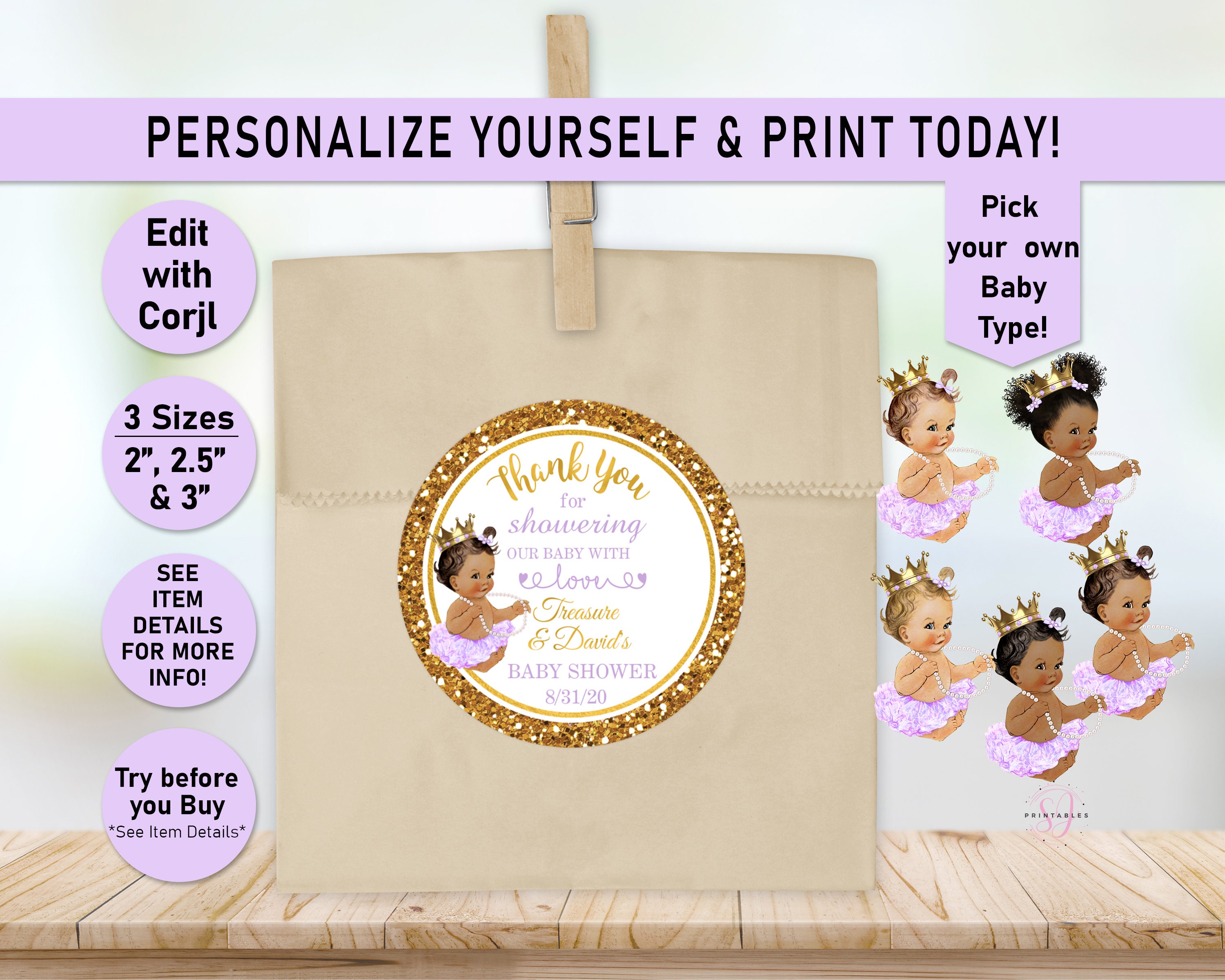 Materials Paper, Party & Kids African Princess Baby Shower Envelope 2.5 ...