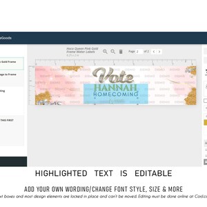 Homecoming Campaign Labels, Homecoming Queen, Hoco 2022, Blush Pink ...