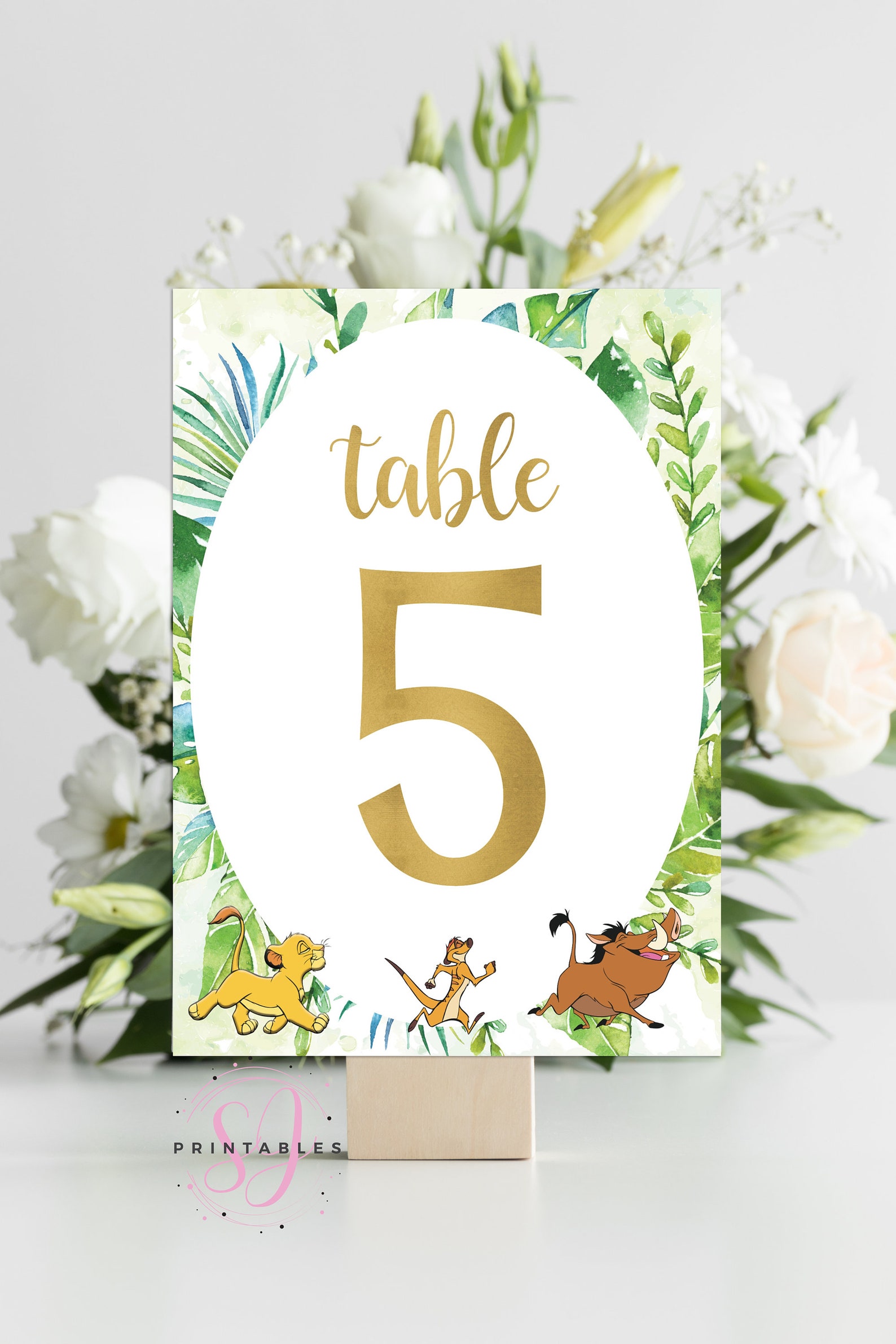 Lion King Table Numbers and Place Cards Template, Lion King Table ...