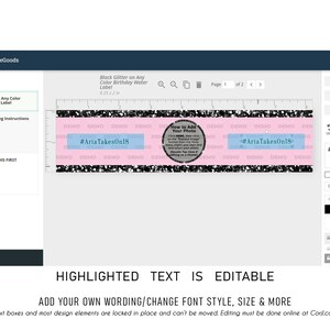 Black Glitter on ANY Color BIRTHDAY BUNDLE, Hershey Candy Wrapper, Chip ...