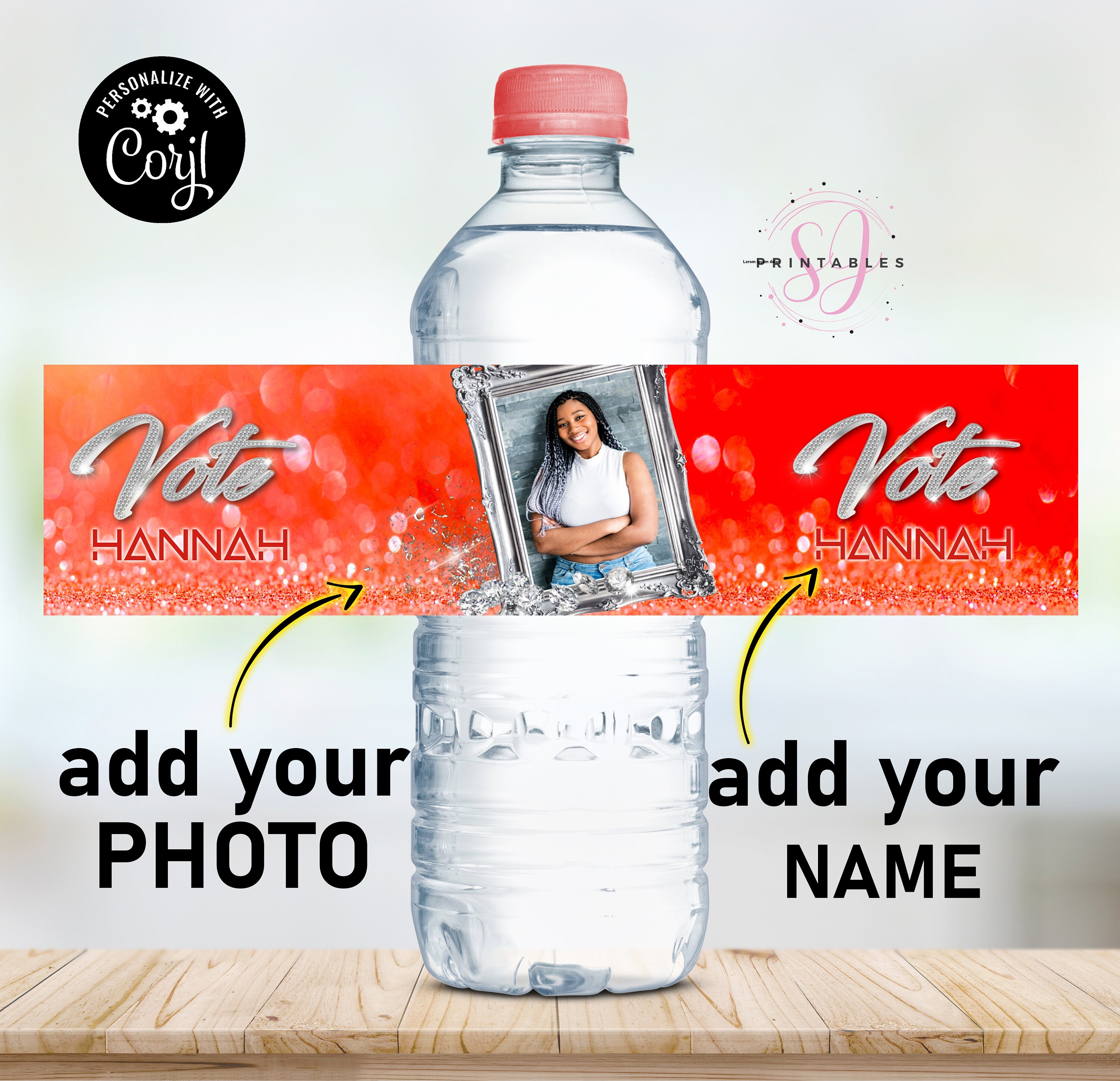 Red and Silver Homecoming Campaign Water Label, Homecoming Queen, Hoco ...