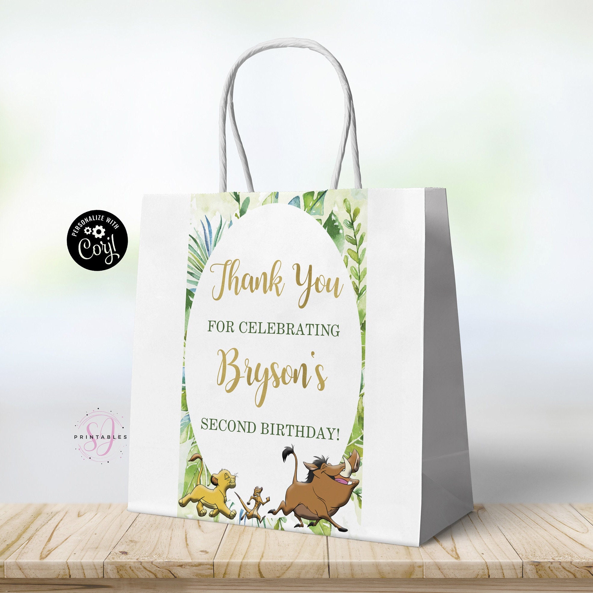 Lion King Birthday Gift Bag Label Gift Bag Labels the Lion - Etsy
