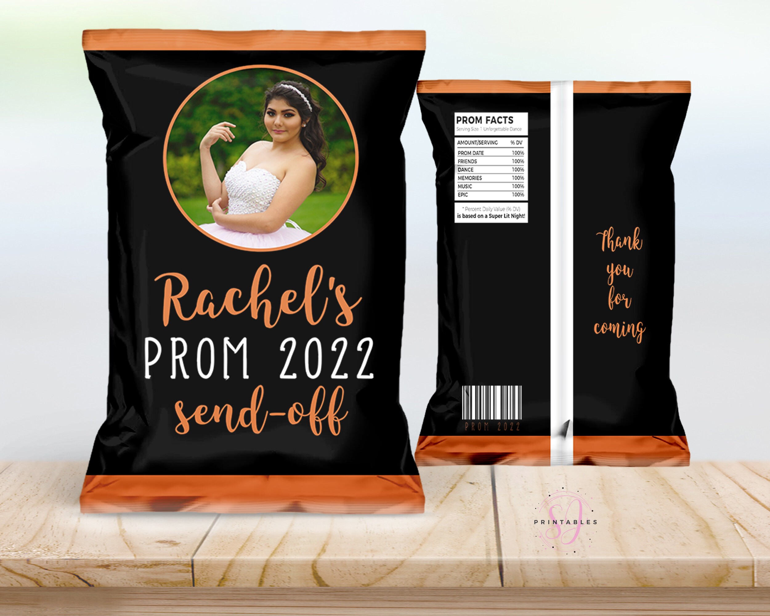 PROM Any Color Chip Bag Wrapper Prom Favor Bag Prom Send off - Etsy