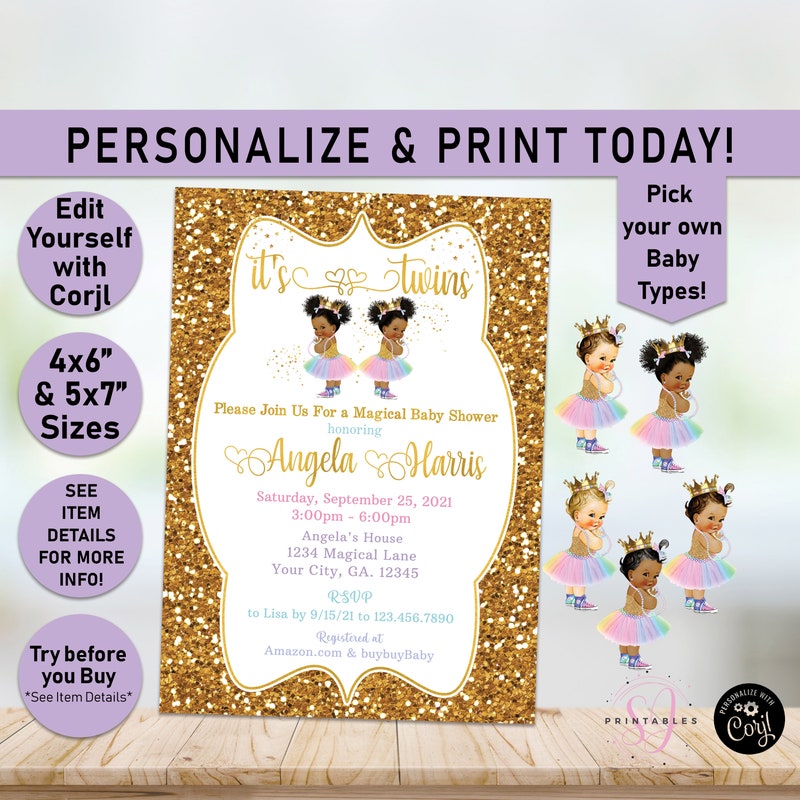 Baby Shower Invitation Twins - Etsy