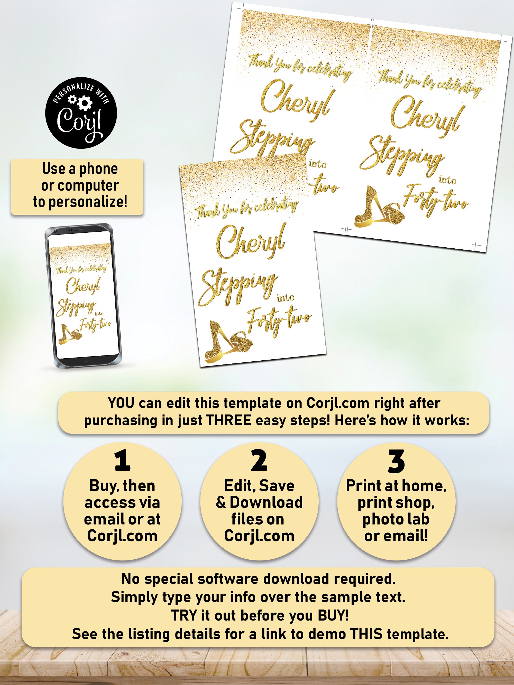 Gift Bag Labels Stepping into White and Gold Birthday Labels | Etsy