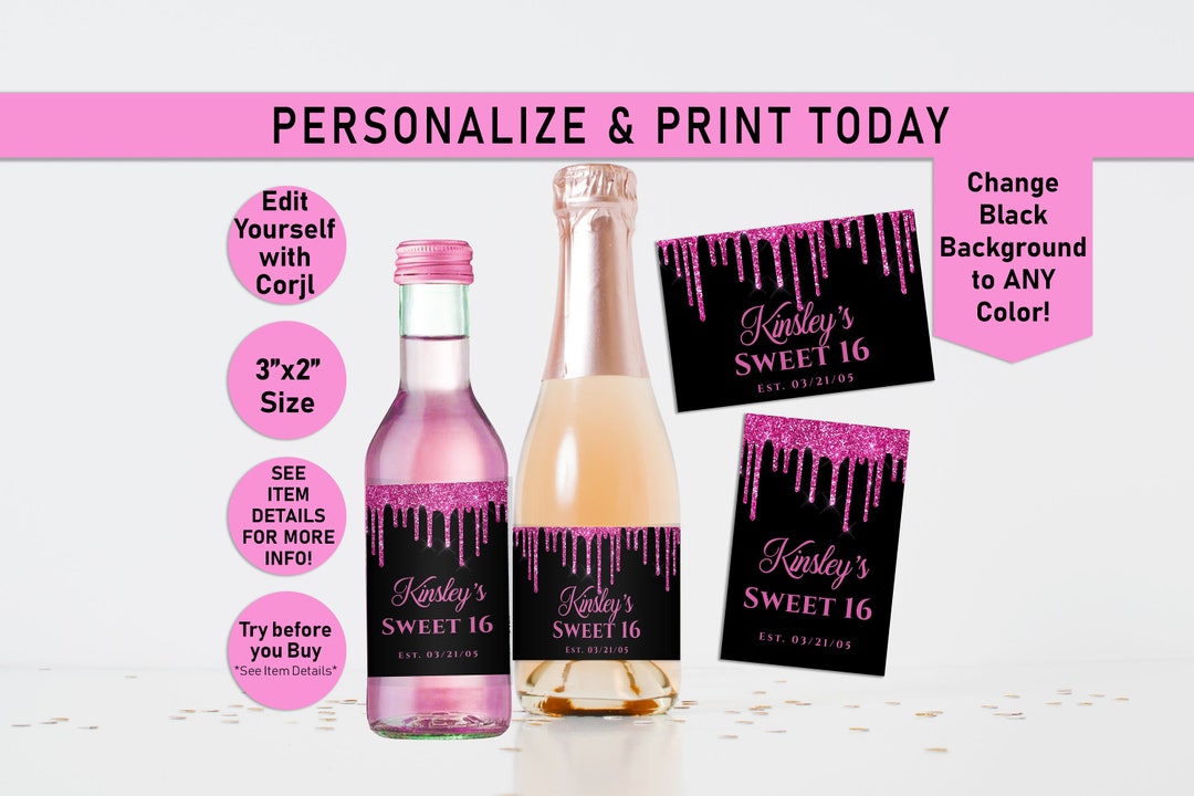 ANY AGE Hot Pink Drip Glitter and Any Other Color Mini Apple Cider ...