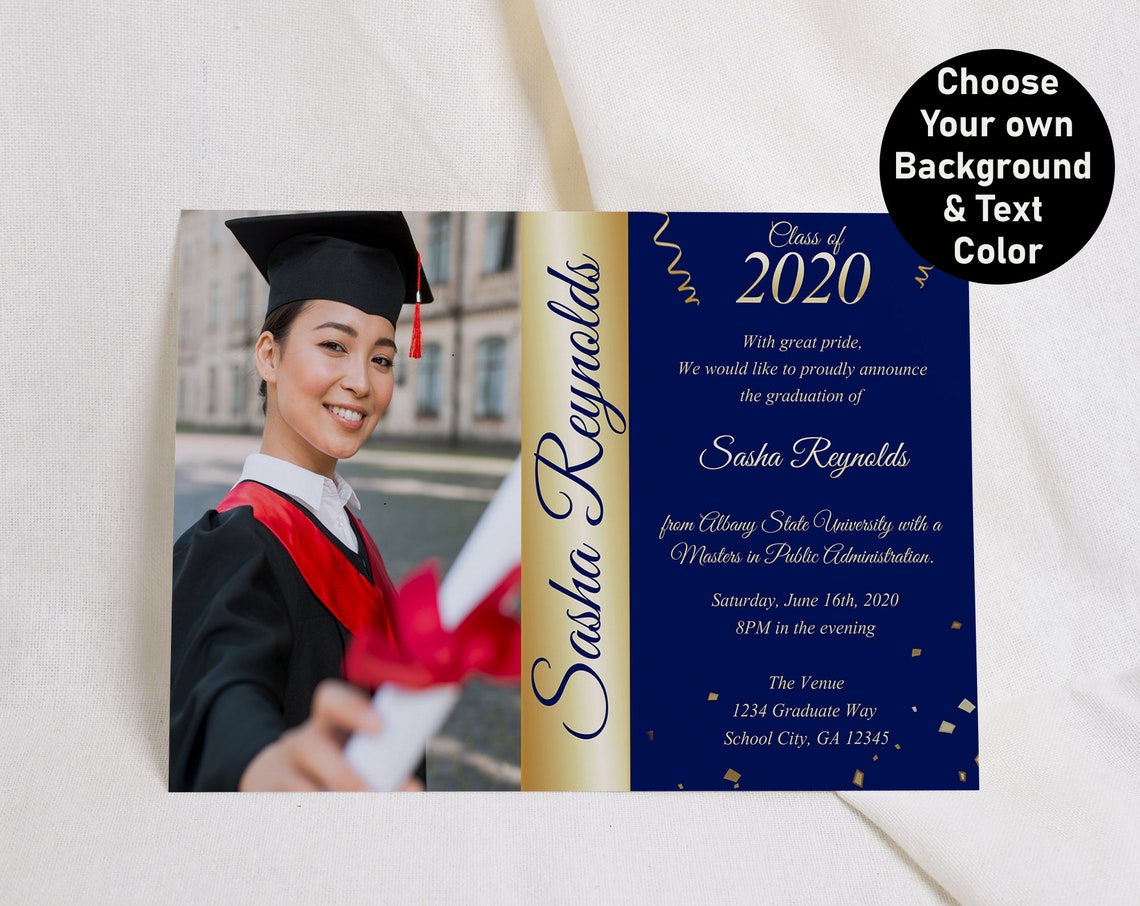 Photo Graduation Invitation College University Announcement - Etsy