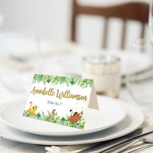 Lion King Table Numbers and Place Cards Template, Lion King Table ...