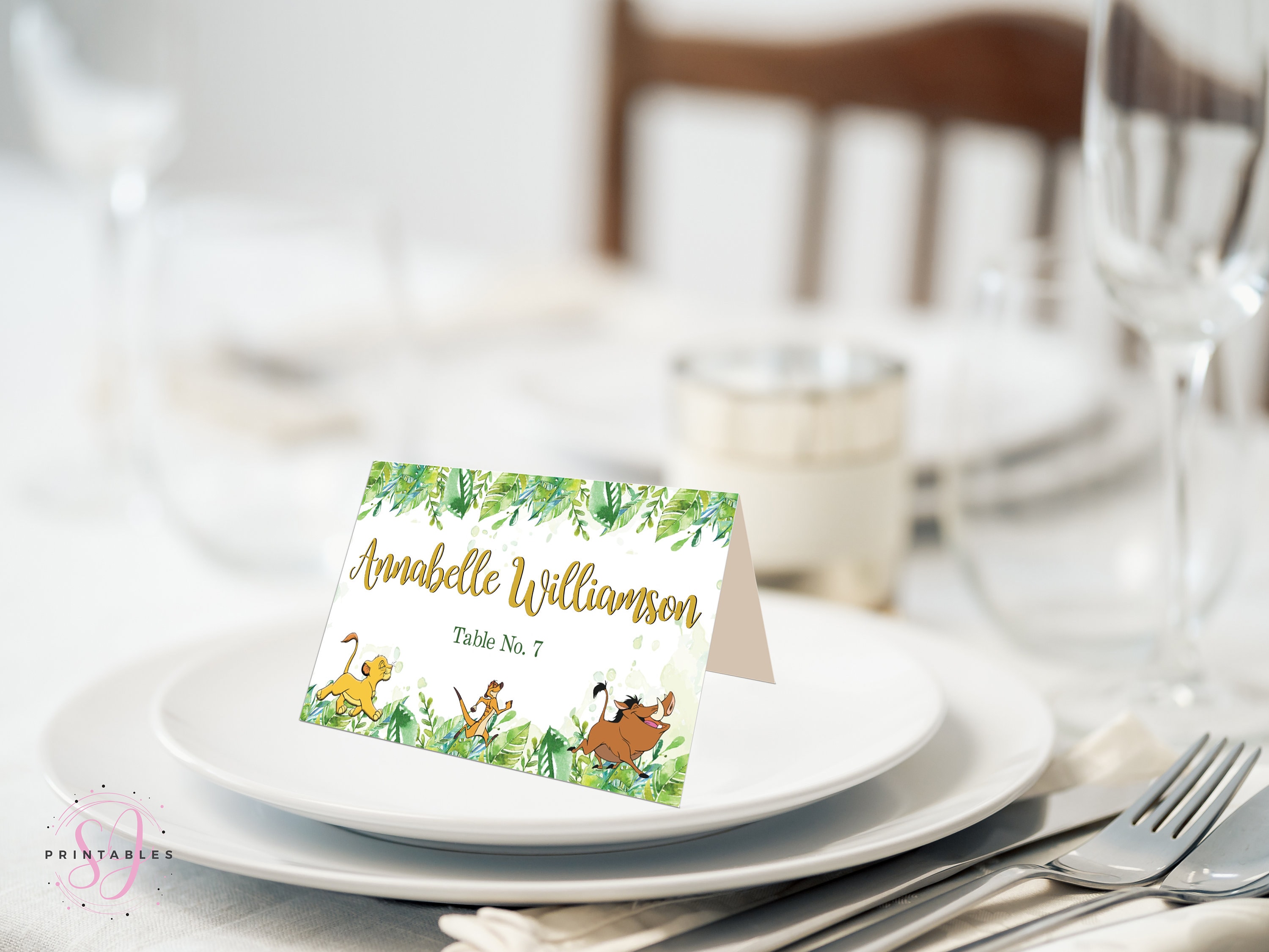 Lion King Table Numbers and Place Cards Template, Lion King Table ...