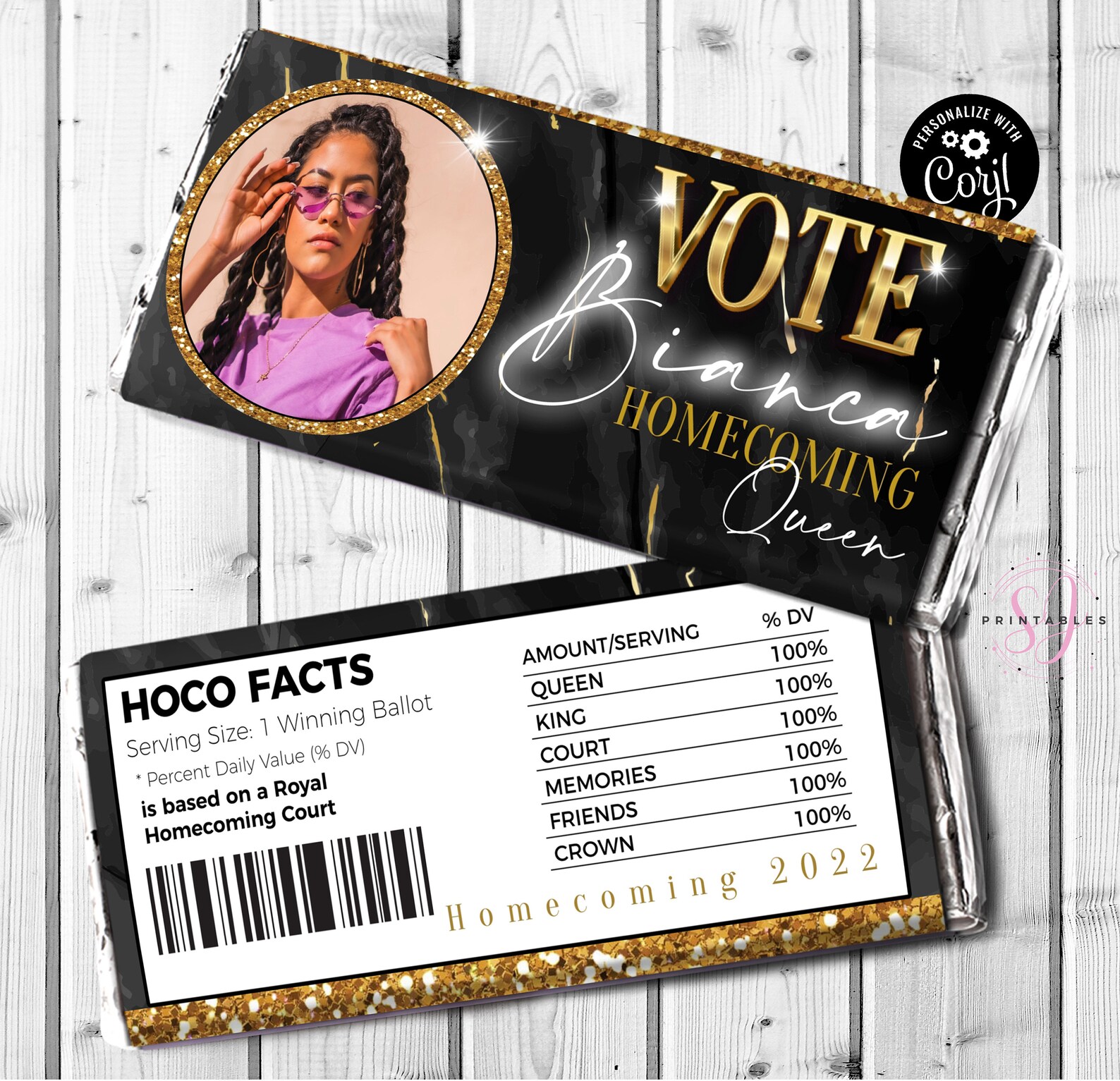 Vote HOMECOMING Queen BUNDLE Black and Gold Hershey Candy - Etsy