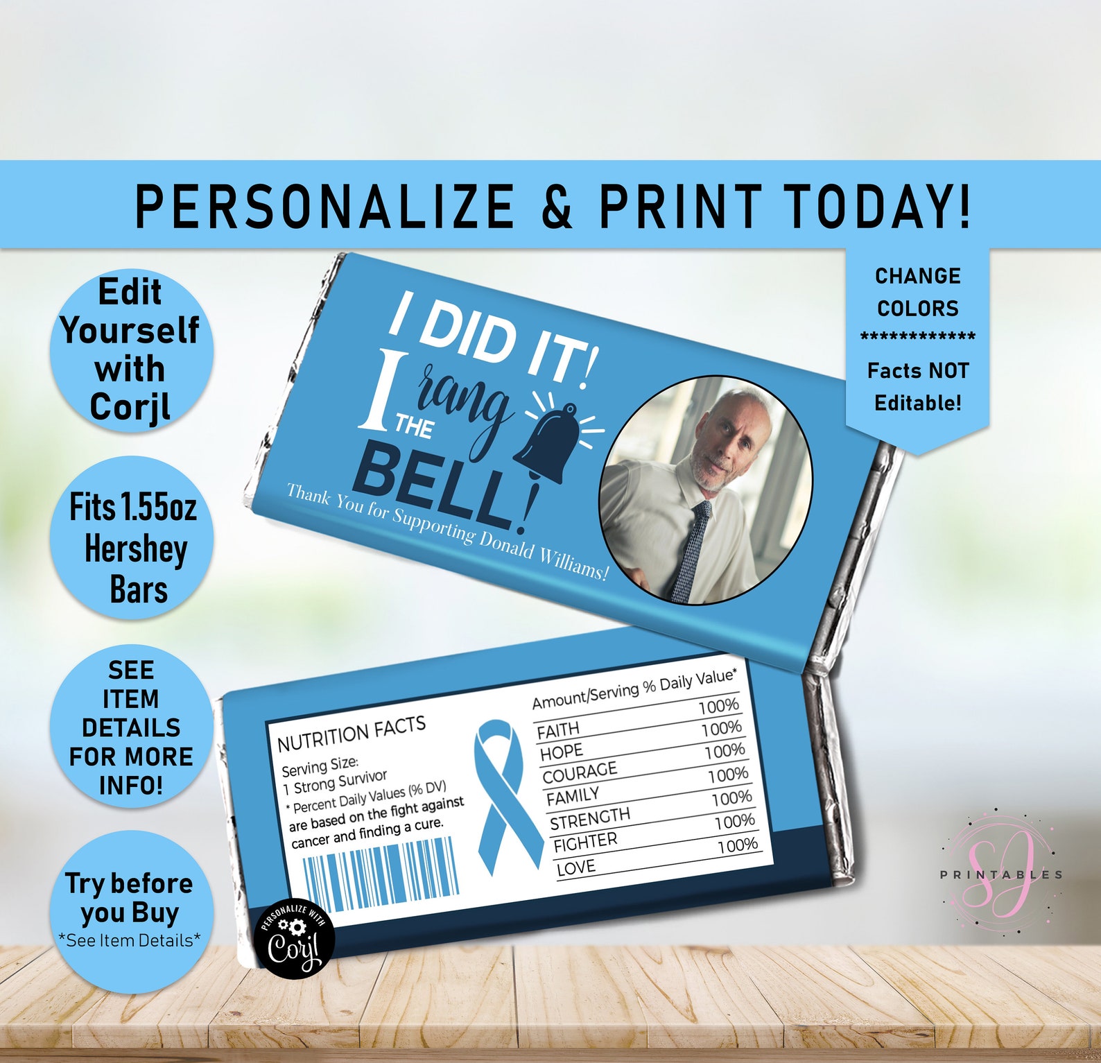 I Rang the Bell Cancer Hershey Candy Bar Wrappers Cancer - Etsy