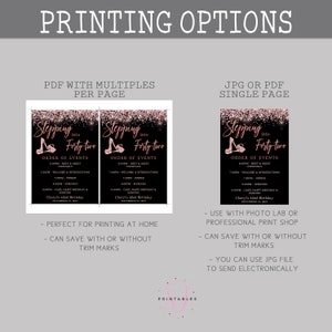 Stepping Into ANY AGE Rose Gold Birthday Order of Events Template ...