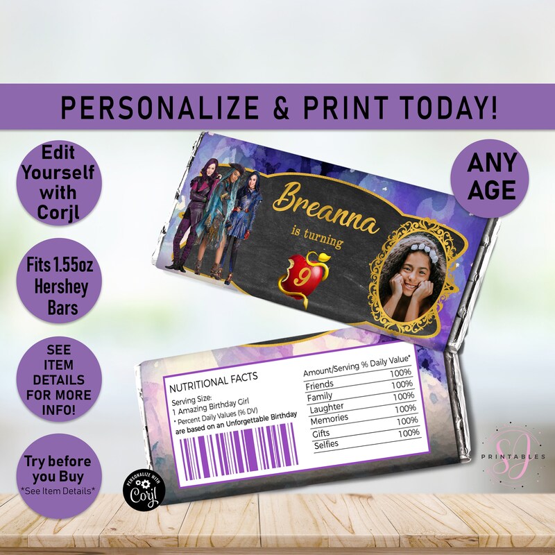 Descendants Printable Labels - Etsy