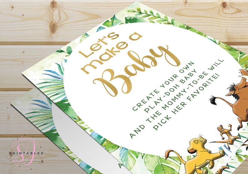 Lion King Let's Make a Baby Sign, Let's Make a Baby Baby Shower Sign ...