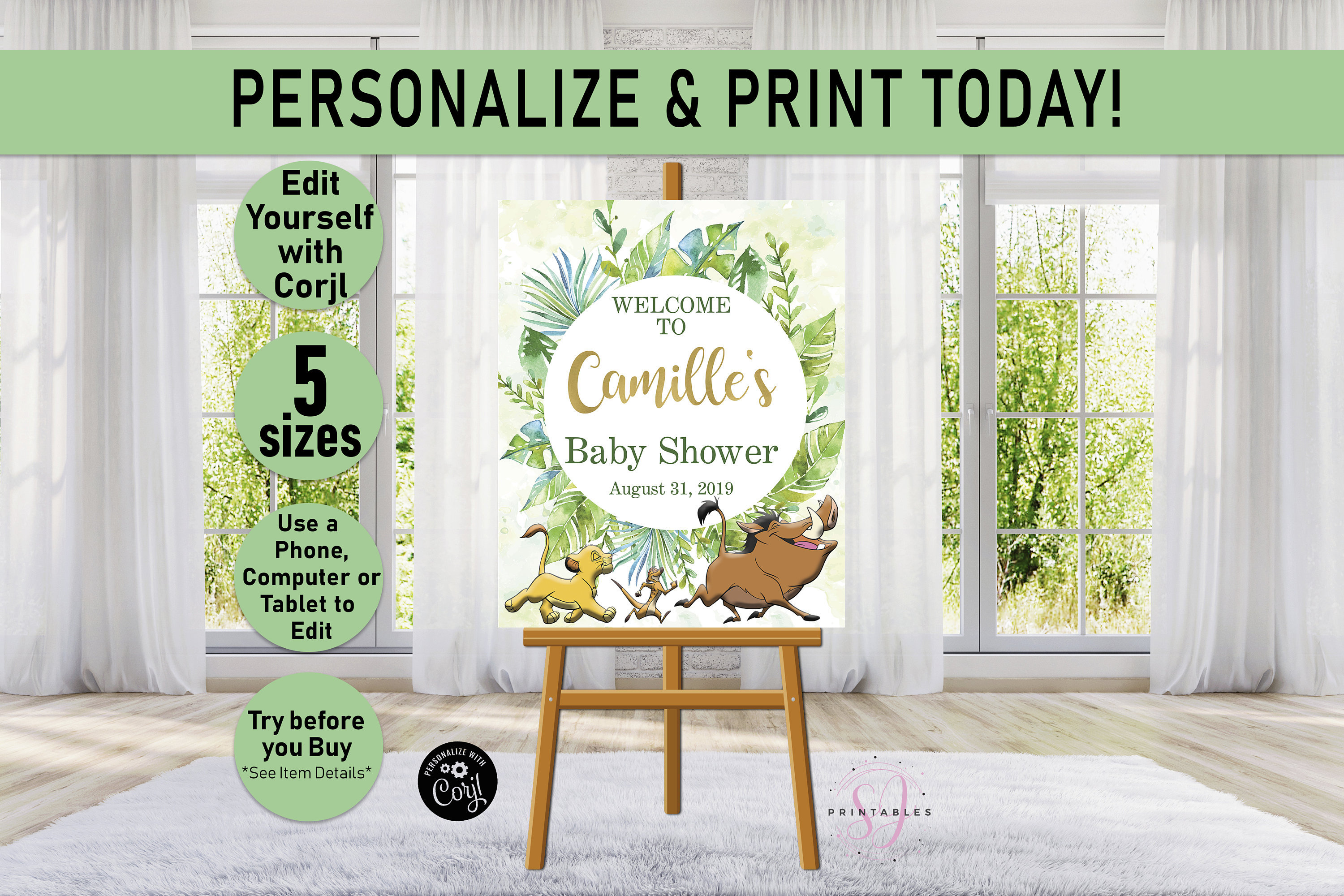 Lion King Welcome Sign King Welcome Baby Shower Sign Boy | Etsy