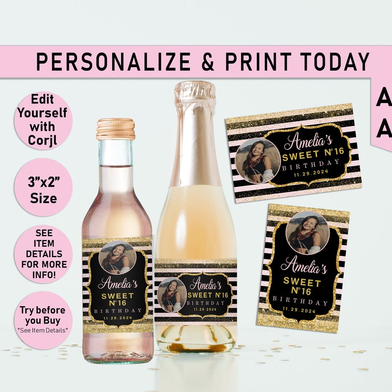 Mini Bottle Labels - Etsy