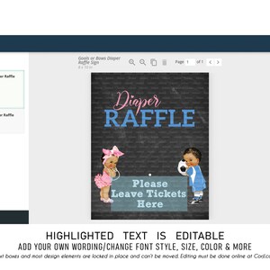 Diaper Raffle, Soccer Gender Reveal Raffle, Goals or Bows Gender Reveal ...