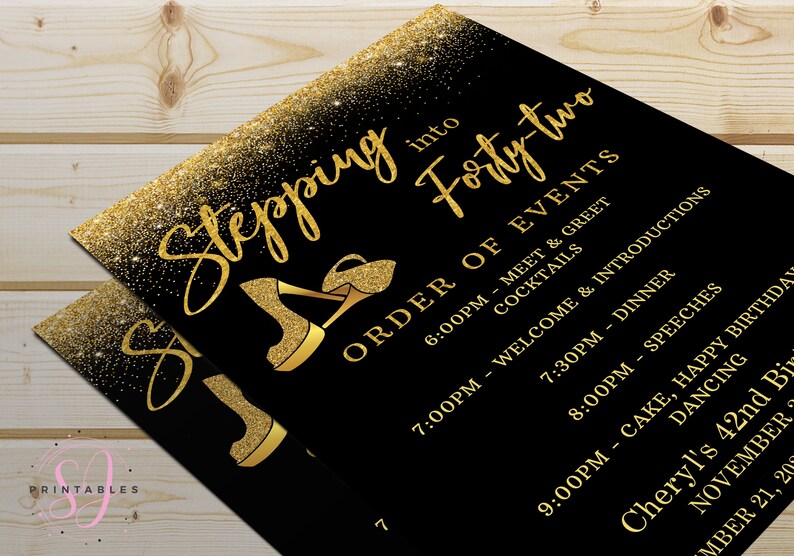 Stepping Into ANY AGE Birthday Order of Events - Etsy