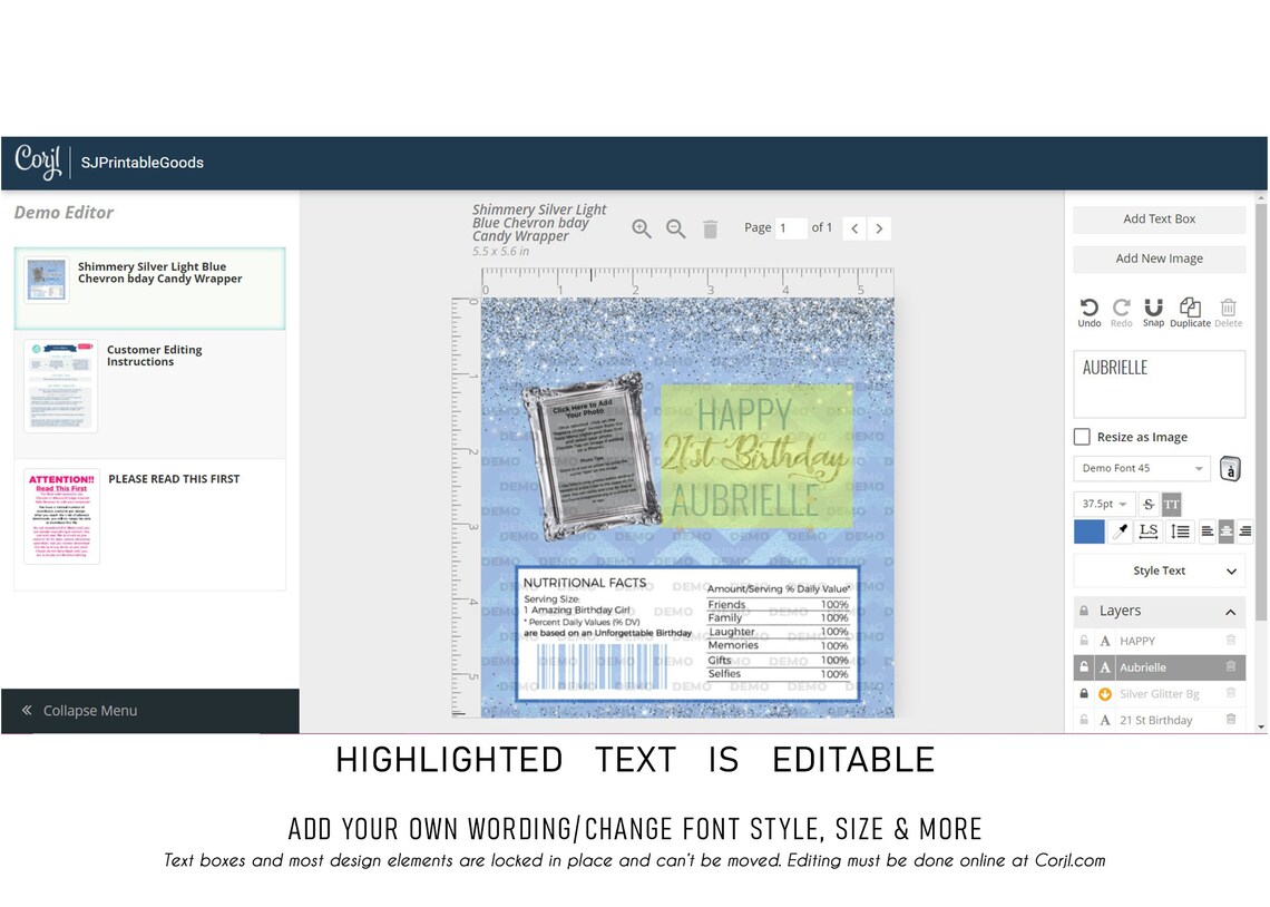 Shimmery Silver Light Blue Chevron BIRTHDAY BUNDLE, Hershey Candy ...