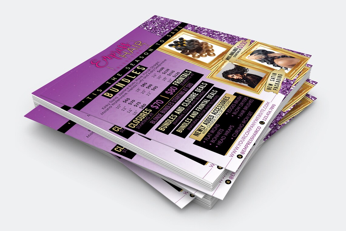 Hair Bundle Price List Flyer Business Flyer Template | Etsy