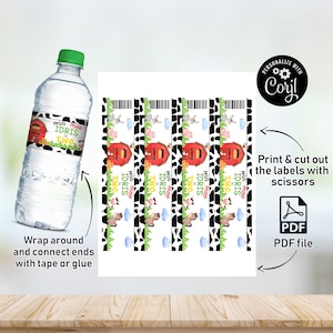 Barnyard Bash Birthday Water Bottle Labels, Farm Water Wrapper, Farm ...