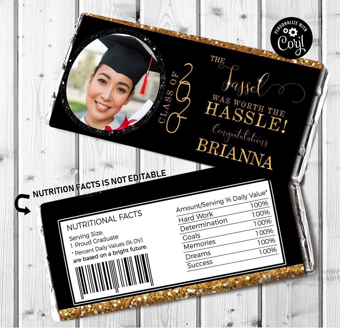 The Tassel Was Worth the Hassle Graduation EDITABLE Candy | Etsy