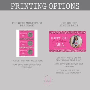 Pink Birthday Birthday Gable Gift Box Labels, Pink on Pink Glitter ANY ...