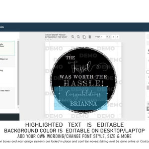 Silver Glitter and ANY COLOR Graduation Stickers or Tags, Class of 2025 ...