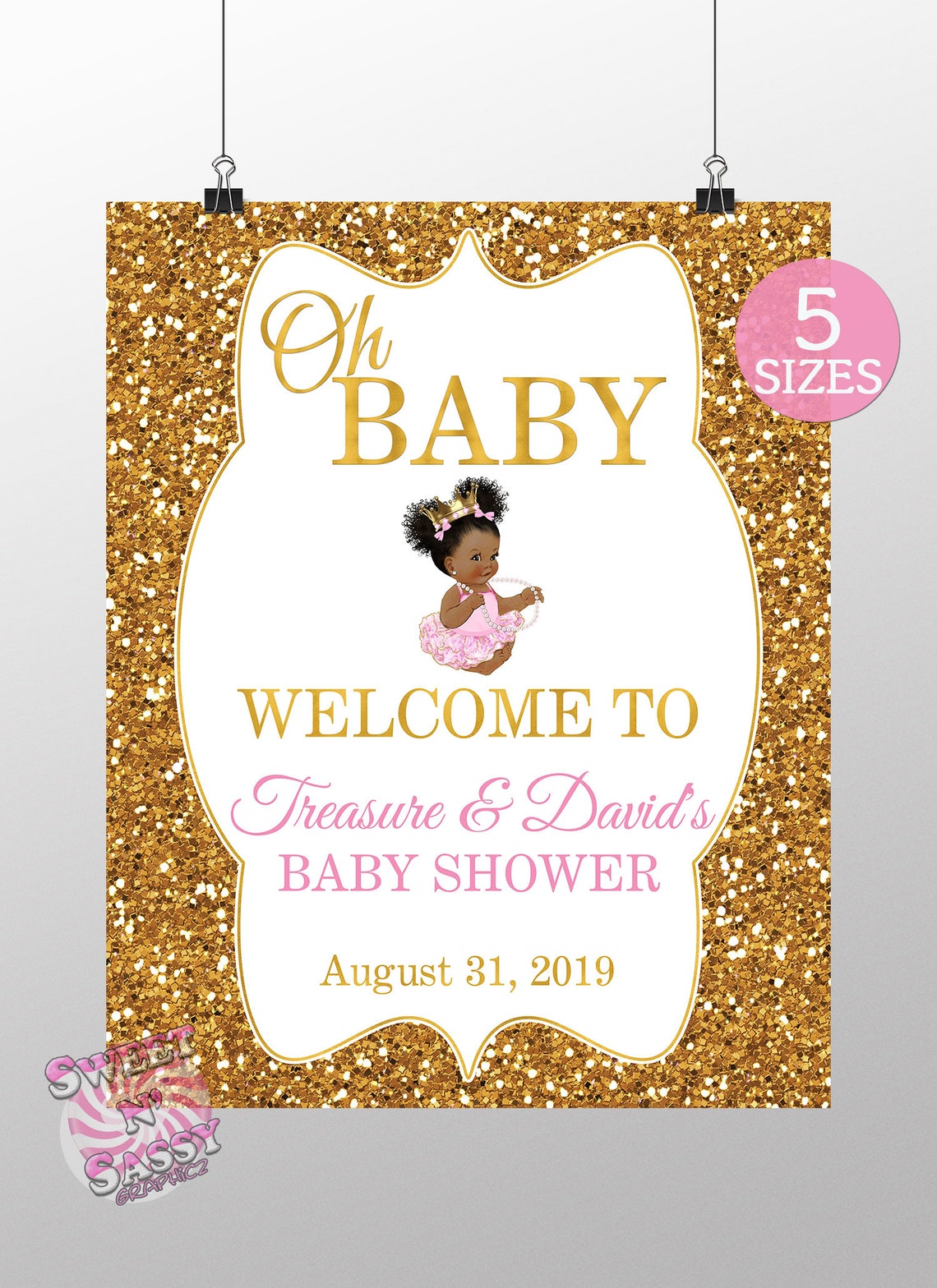 Princess WELCOME Sign Oh Baby Shower Sign Little Princess - Etsy