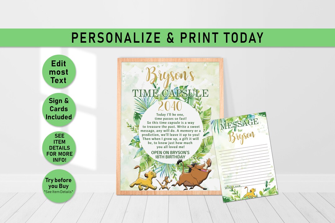 Lion King Time Capsule, Lion King Time Capsule Sign, Lion King Capsule ...