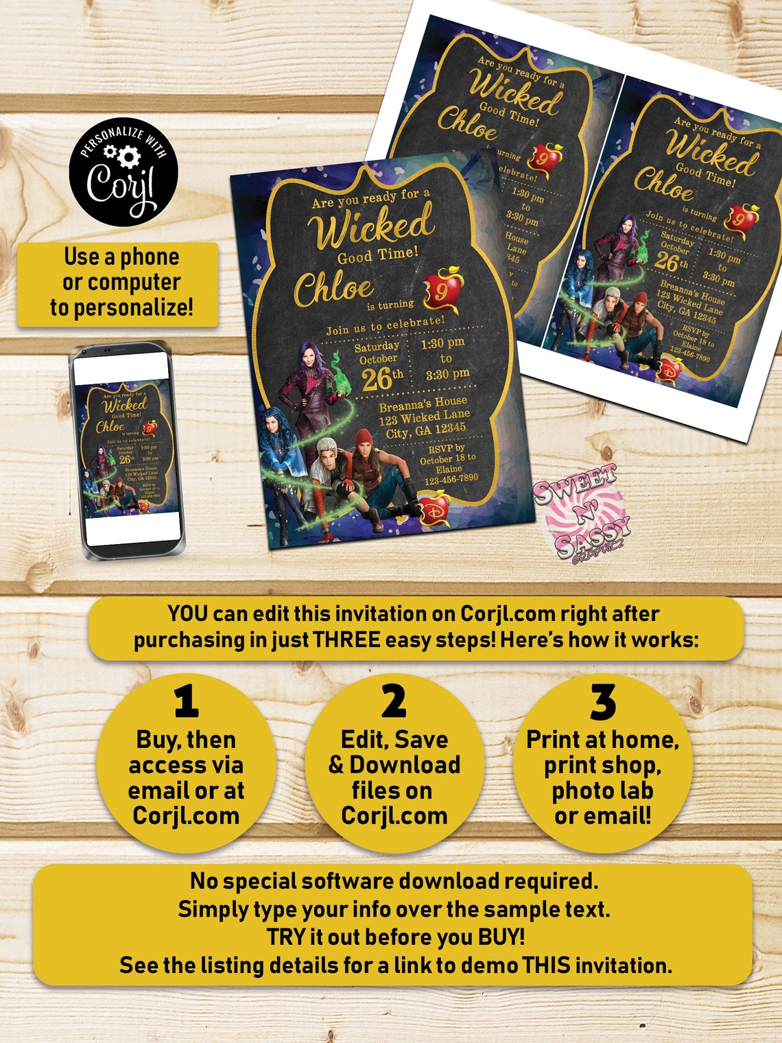 Descendants Invitation, Descendants Birthday, Descendants Birthday ...