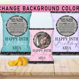 Black Glitter on ANY Color BIRTHDAY BUNDLE, Hershey Candy Wrapper, Chip ...