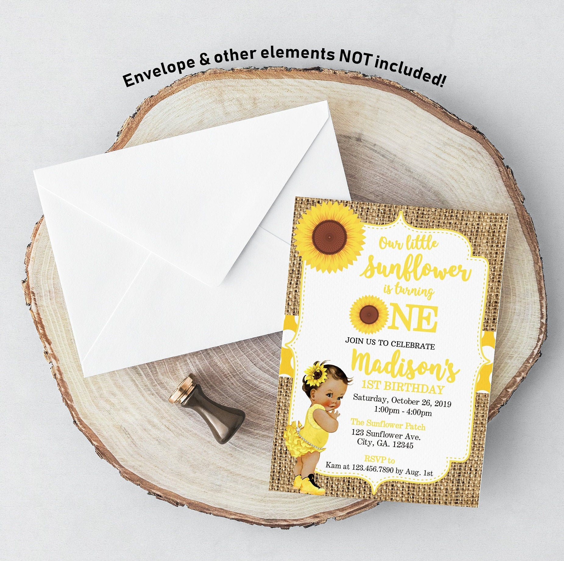 Sunflower Birthday Invitation Sunflower 1st Birthday | Etsy