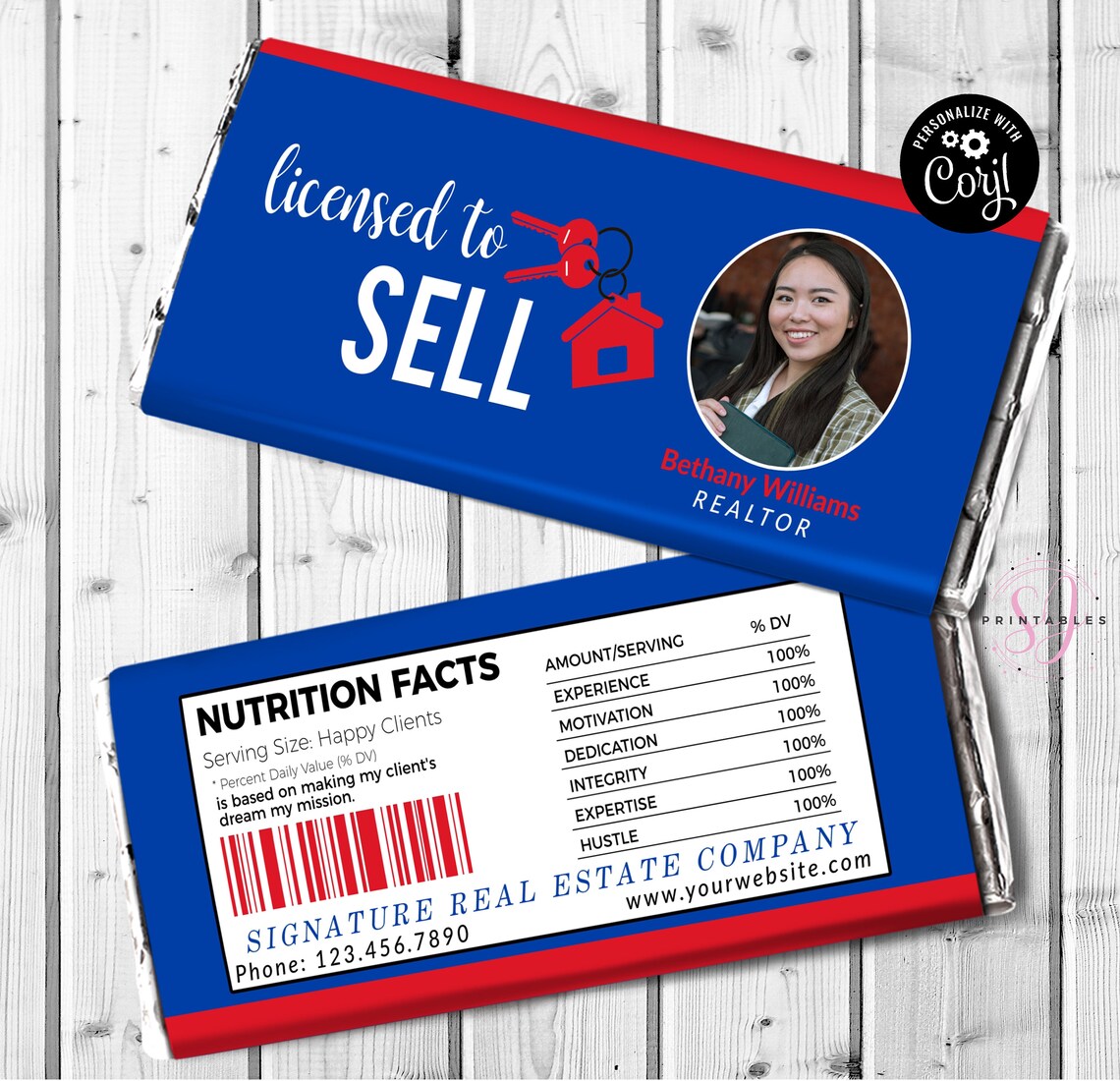 Realtor Hershey Candy Bar Wrapper Real Estate Candy Label - Etsy