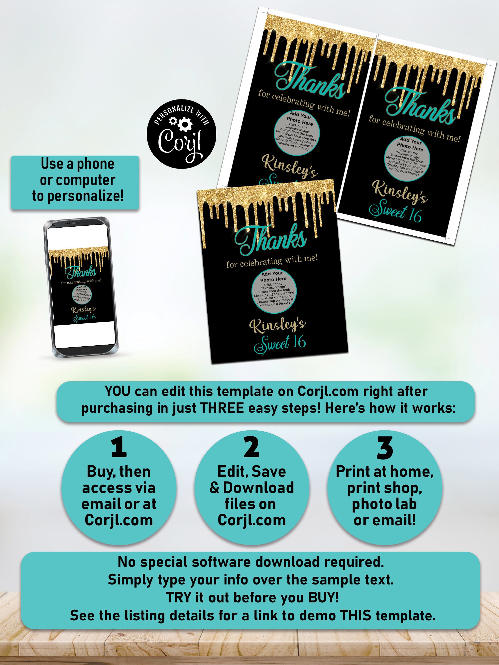 Gold Drip Glitter and ANY COLOR Birthday Gift Bag Labelgift | Etsy