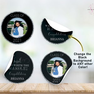 Silver Glitter and ANY COLOR Graduation Stickers or Tags, Class of 2025 ...