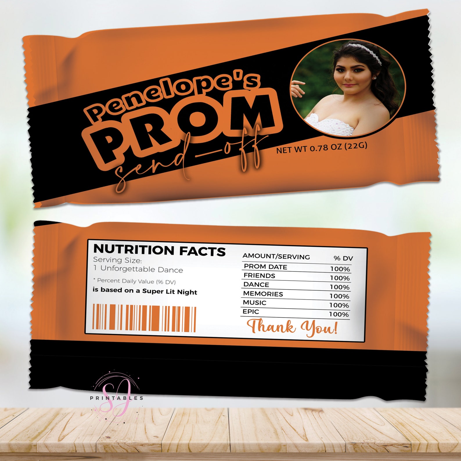 ANY COLOR Printable Photo Prom Send off Rice Krispie Treats | Etsy