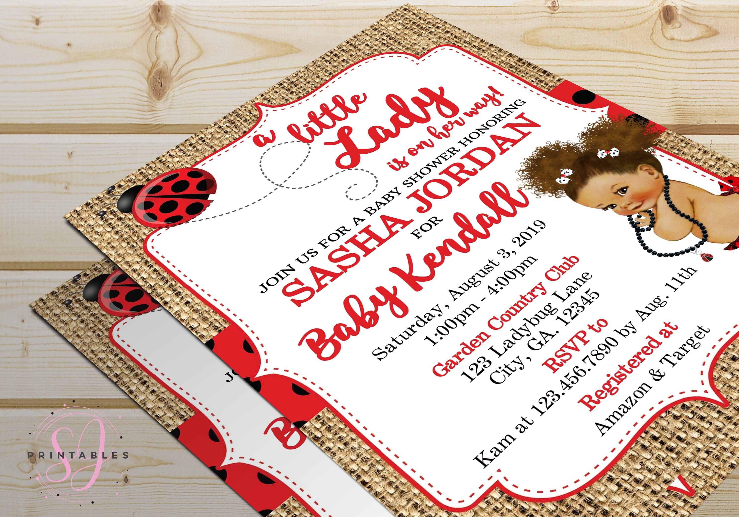 Ladybug Baby Shower Invitation Girl Baby Shower Lady Bug - Etsy