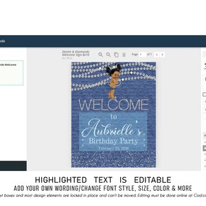 Denim & Diamonds Party Sign Bundle Printable, Birthday Signs, Baby ...