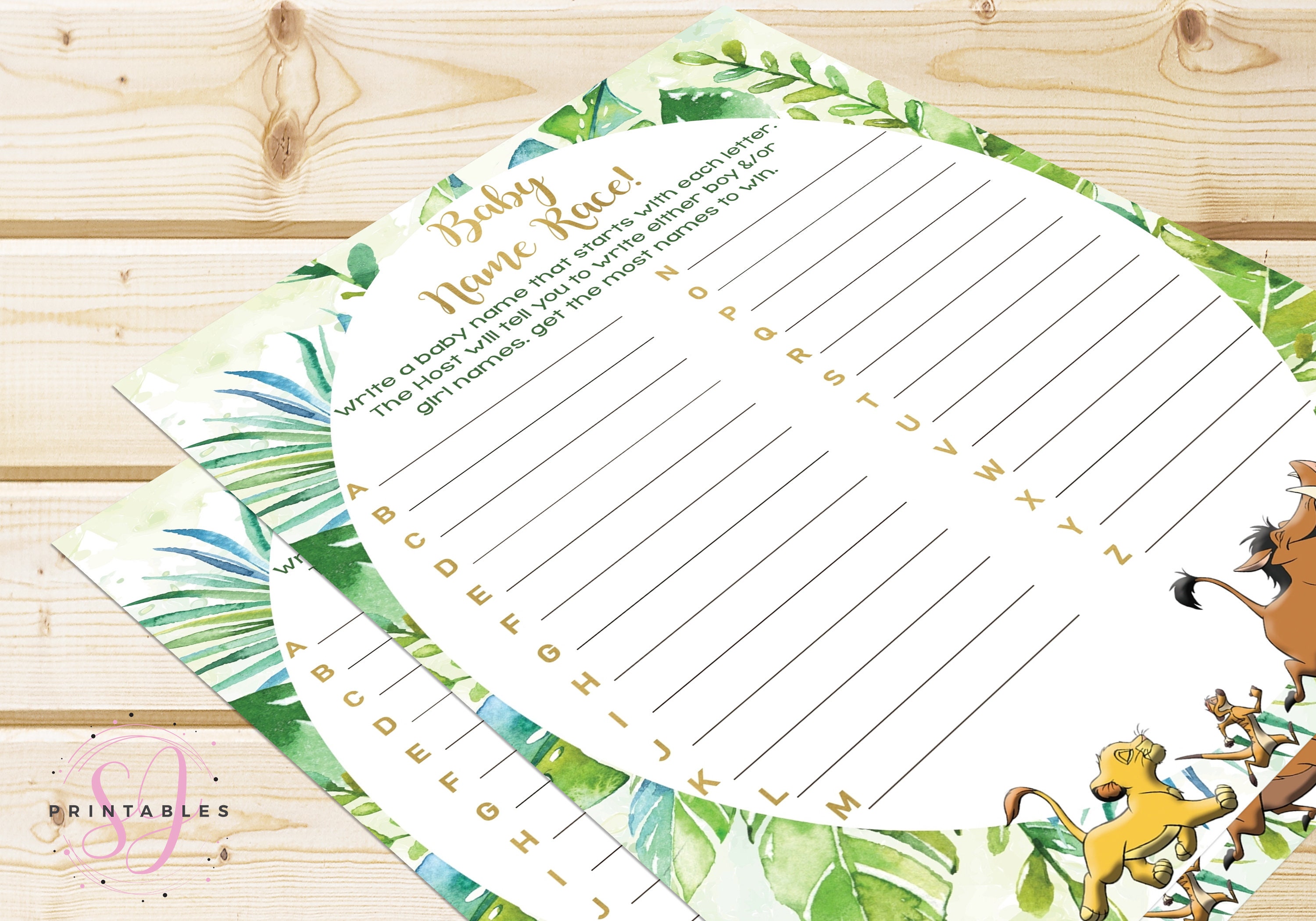 Lion King Baby Name Race Simba Baby Name Game Lion King - Etsy