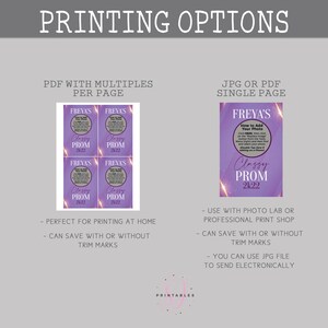 Purple and Gold PROM Juice Pouch Labels, Prom Favor Juice Labels, Prom ...