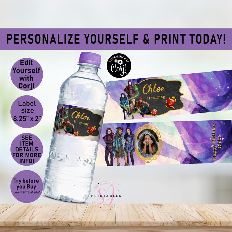 Descendants Printable Labels - Etsy