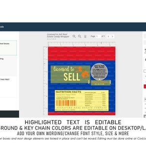 Realtor Hershey Candy Bar Wrapper, Real Estate Candy Label, Broker ...