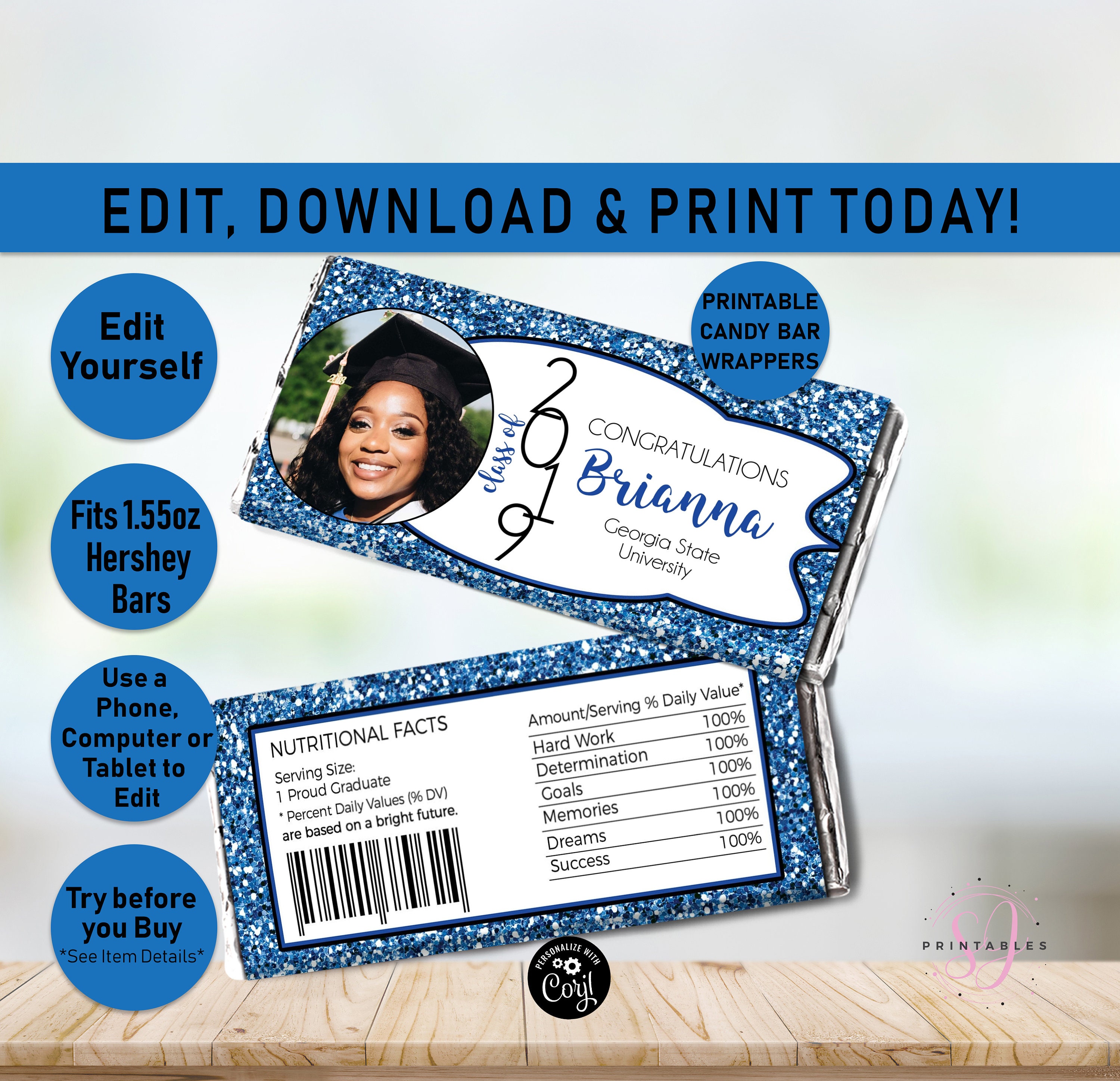 Graduation Candy Wrapper Template