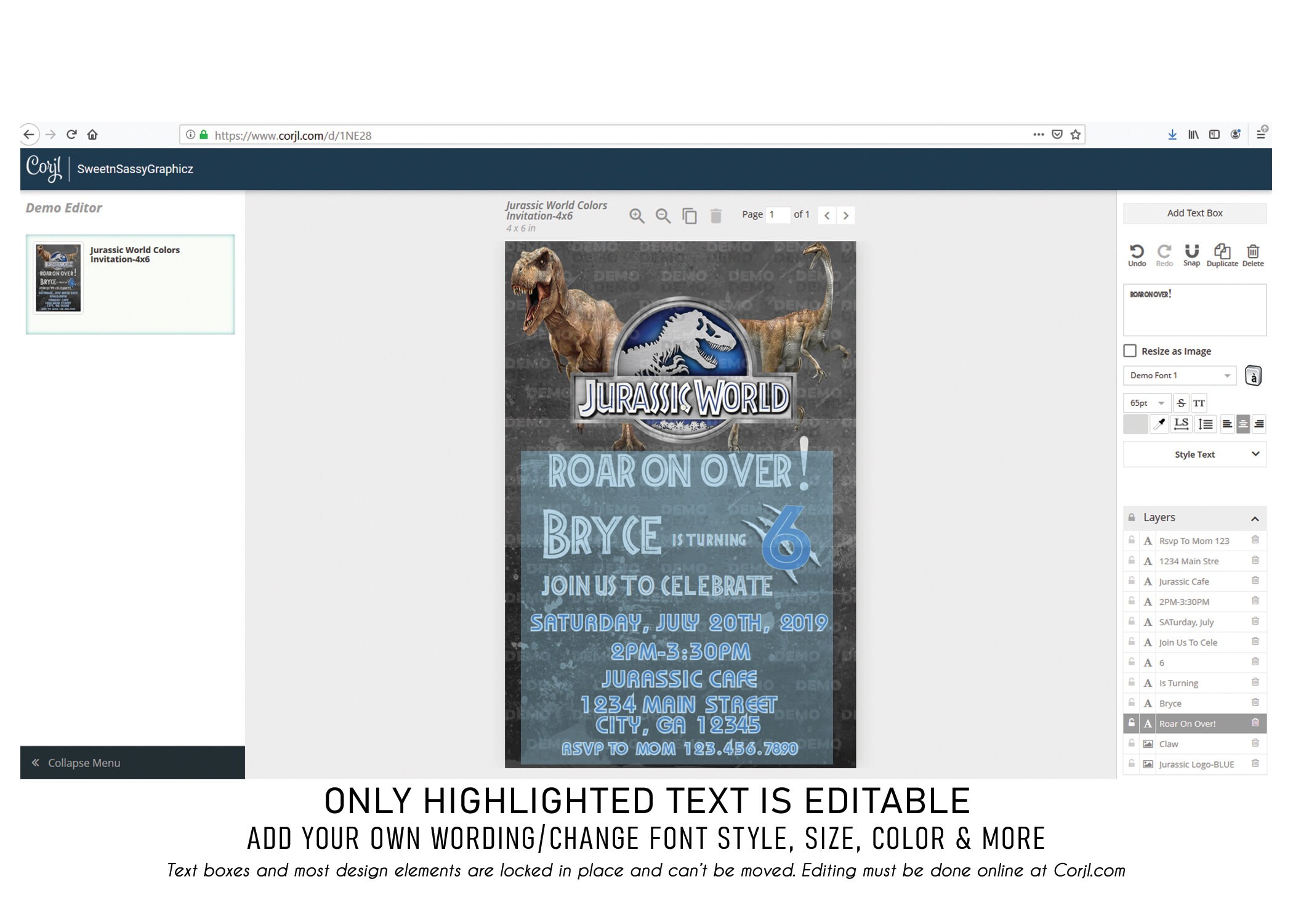 Dinosaur Birthday Invitation Jurassic World Birthday Invite - Etsy