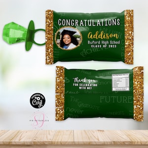 RING POP Wrapper Label, Gold Glitter and ANY Other Color Graduation ...