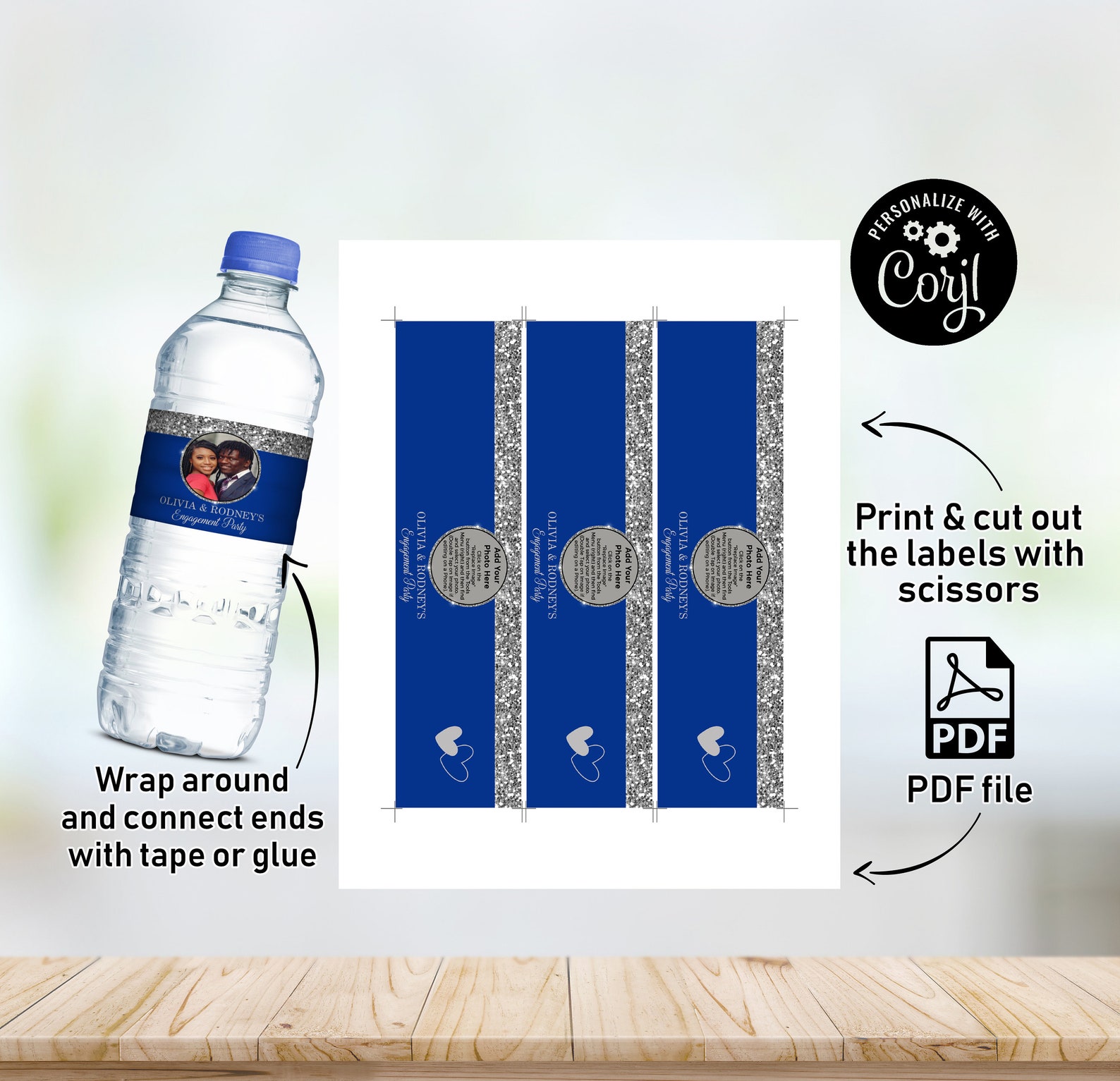 Engagement Party EDITABLE Water Bottle Labelany COLOR and - Etsy
