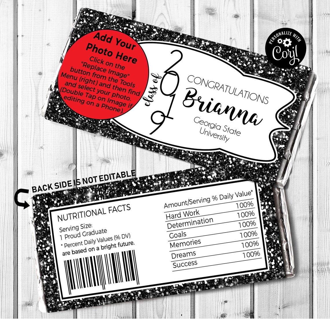 Graduation Candy Bar Wrapper Black Chocolate Wrappers Class - Etsy
